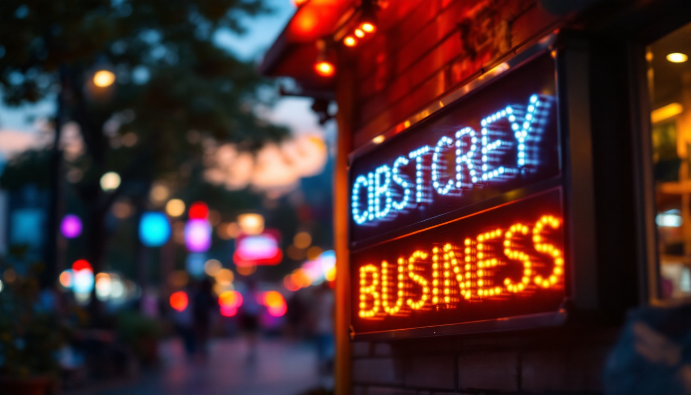 Outdoor Solar Powered Double Sided Led Business Signs: Lighting ...